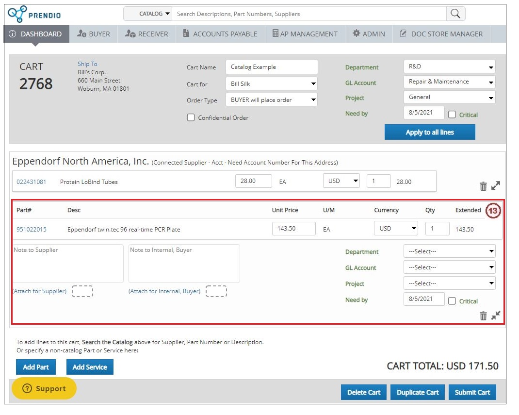 Creating An Order Using A Catalog Search
